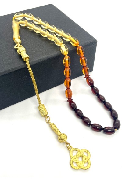 Hediye Kutusu Sistemli Toz Kehribar Tesbih