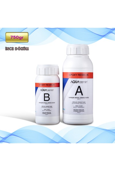 Aquazemin Ultra Şeffaf İnce Döküm Epoksi Reçine 750 Gram (A+B) Aquazemin Ultra Şeffaf İnce Döküm Epoksi Reçine 750 Gram (A+B)