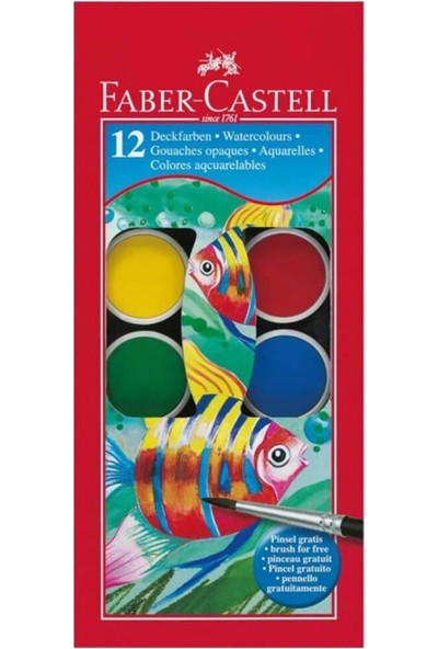 Faber-Castell 12 Renk Sulu Boya Büyük Tablet Faber-Castell 12 Renk Sulu Boya Büyük Tablet