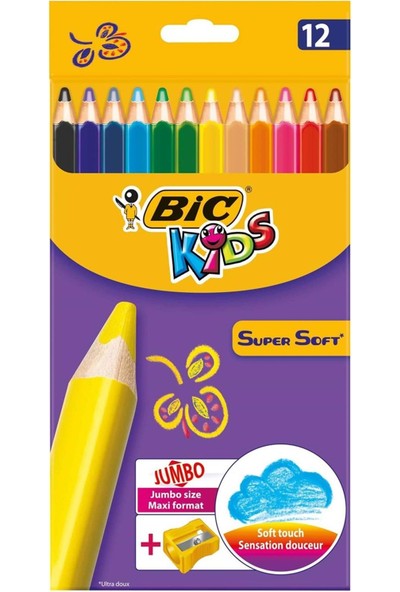 Bic 12 Renk Jumbo Kuru Boya Süper Soft Bic 12 Renk Jumbo Kuru Boya Süper Soft