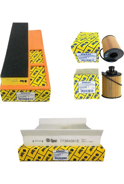 Opar Fiat Linea Euro 4 1.3 Multijet 16V Filtre Bakım Seti 2007-2012 Model - [3'lü - OTODEPOSUSET1515B]