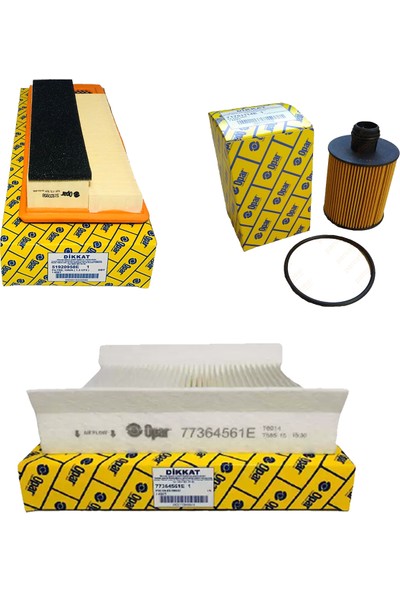 Opar Fiat Linea Euro 5 1.3 Multijet 16V Filtre Bakım Seti 2012-2018 Model - [3'lü - OTODEPOSUSET1919B]