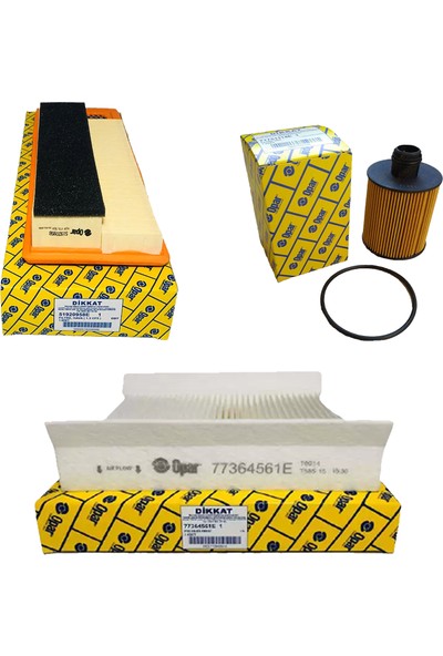 Opar Fiat Egea Euro 5 1.3 Multijet Filtre Bakım Seti 2016-2020 Model 95 Bg [3LÜ-OTODEPOSUSET8383B]