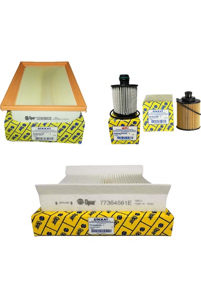 Opar Fiat Egea Euro 6 1.3 Multijet Filtre Bakım Seti 2016-2020 Model 95 Bg [3LÜ-OTODEPOSUSET5396B]