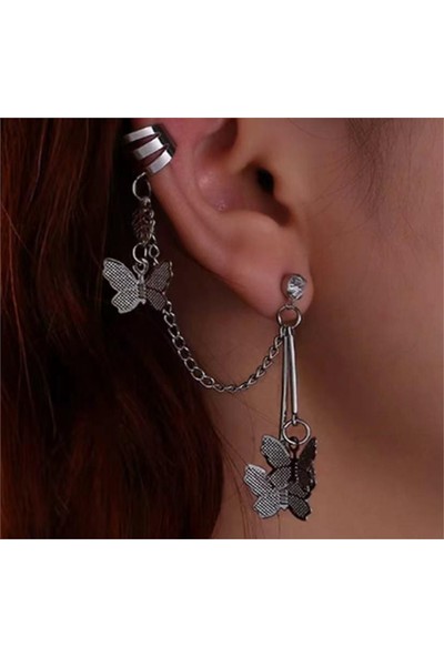 Pelin Aksesuar Kelebekli Kulak Aksesuarı Piercing Pelin Aksesuar Kelebekli Kulak Aksesuarı Piercing