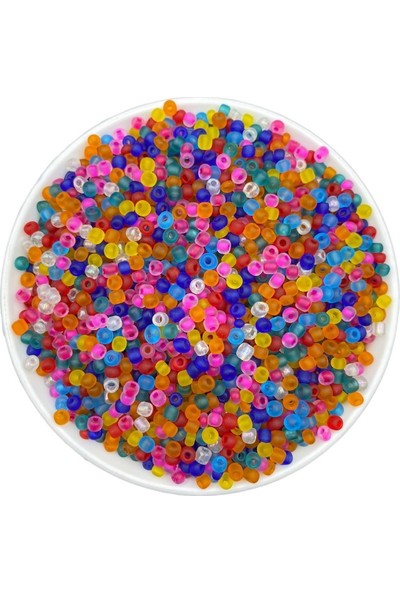 Hedef Bijuteri 50 gr Mat Buzlu Karışık Renkli Cam Kum Boncuk,takı Yapım Boncuğu (50GR,~750 Adet) Hedef Bijuteri 50 gr Mat Buzlu Karışık Renkli Cam Kum Boncuk,takı Yapım Boncuğu (50GR,~750 Adet)