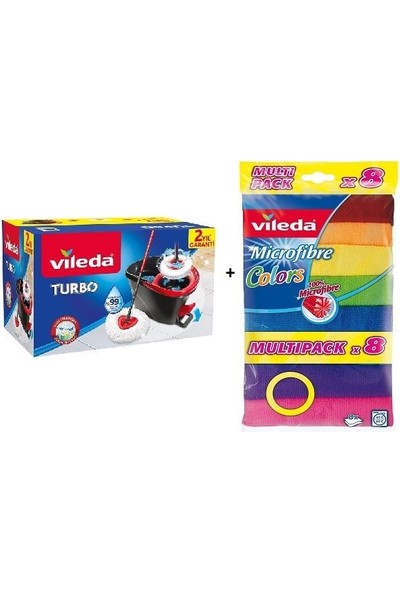 Vileda Turbo + Vileda Microfiber Colors Bez 8'li