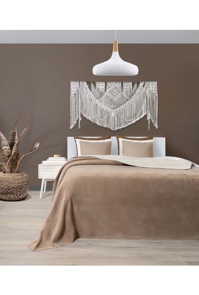 Koza Home Twin Soft Pamuklu Çift Kişilik Battaniye Kahve Krem 200 x 220 Koza Home Twin Soft Pamuklu Çift Kişilik Battaniye Kahve Krem 200 x 220