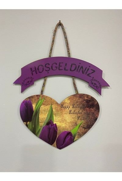 Ahşap Lale Kapı Süsü