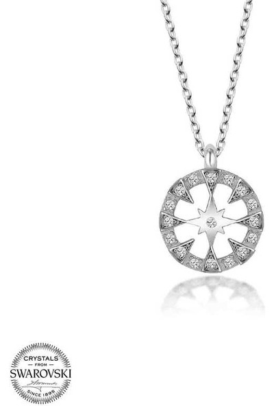 Gumush Swarovski Taşlı Gümüş Çember Kadın Kolye