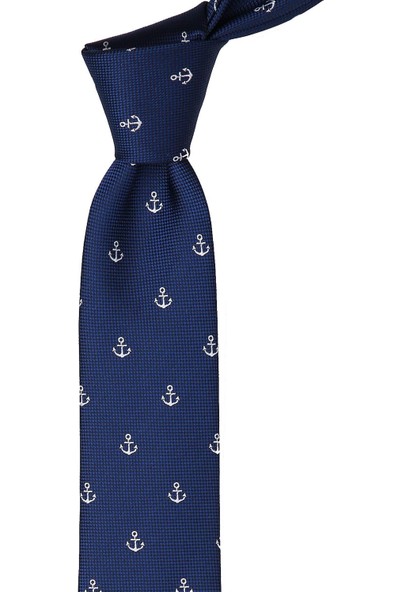 Kravatkolik Lacivert Çapa Desen Slim Kravat SK7084 Kravatkolik Lacivert Çapa Desen Slim Kravat SK7084