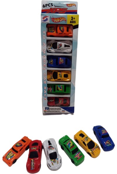 6'lı Harika Çek Bırak Model Araba Oyuncak 10 cm