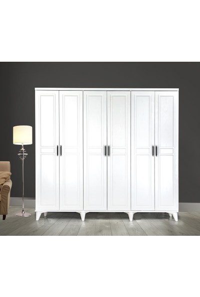 Güney Mobilya Komple Mdf Sport 6 Kapaklı Gardırop