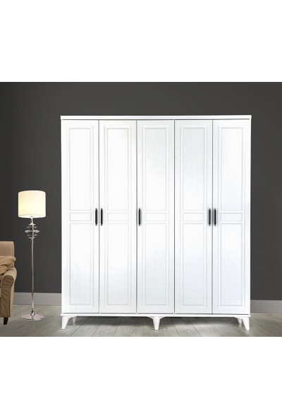 Güney Mobilya Komple Mdf Sport 5 Kapaklı Gardırop