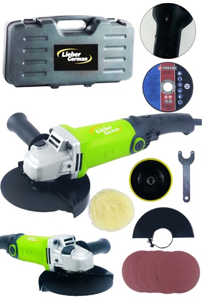 Lieber German 125MM Tam Profesyonel 3500 Watt 6 Kademe Devir Ayarlı Zımpara Pasta Cila Polisaj Metal Demir Kesme Çantalı Polisaj Taşlama Makinesi Lieber German 125MM Tam Profesyonel 3500 Watt 6 Kademe Devir Ayarlı Zımpara Pasta Cila Polisaj Metal Demir Kesme Çantalı Polisaj Taşlama Makinesi