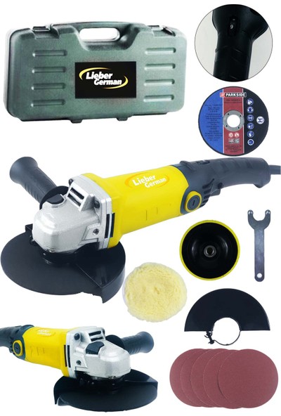 Lieber German 125MM Tam Profesyonel 3500 Watt 6 Kademe Devir Ayarlı Zımpara Pasta Cila Polisaj Metal Demir Kesme Çantalı Polisaj Taşlama Makinesi Lieber German 125MM Tam Profesyonel 3500 Watt 6 Kademe Devir Ayarlı Zımpara Pasta Cila Polisaj Metal Demir Kesme Çantalı Polisaj Taşlama Makinesi
