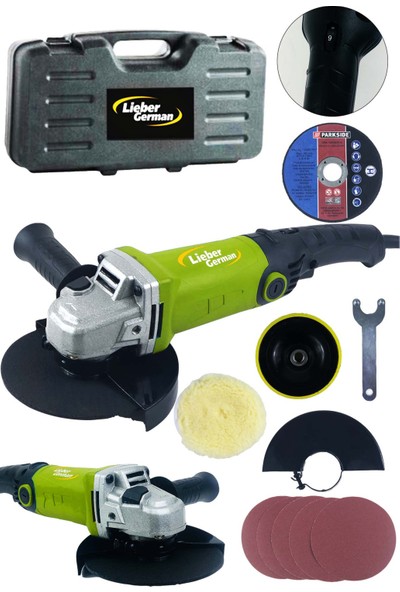 Lieber German 125MM Tam Profesyonel 3500 Watt 6 Kademe Devir Ayarlı Zımpara Pasta Cila Polisaj Metal Demir Kesme Çantalı Polisaj Taşlama Makinesi Lieber German 125MM Tam Profesyonel 3500 Watt 6 Kademe Devir Ayarlı Zımpara Pasta Cila Polisaj Metal Demir Kesme Çantalı Polisaj Taşlama Makinesi