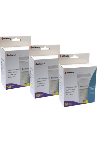 Milkway Anne Sütü Saklama Poşeti 3 x 50'li
