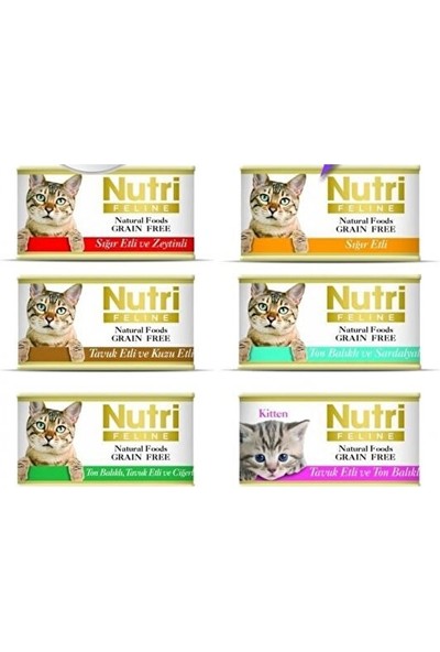 Nutri Feline Nutri Az Tahıllı Kedi Yaş Mama 6'lı
