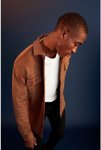 DeFacto Regular Fit Süet Gömlek Ceket T6266AZ22SP