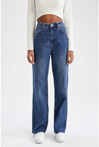 DeFacto 90's Geniş Paça Yüksek Bel Jean Pantolon W8849AZ21WN