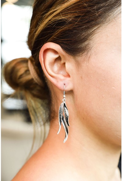 Beyloc Düşen Yapraklar Antik Gümüş Kaplama Etnik Tasarım Küpe Beyloc Düşen Yapraklar Antik Gümüş Kaplama Etnik Tasarım Küpe