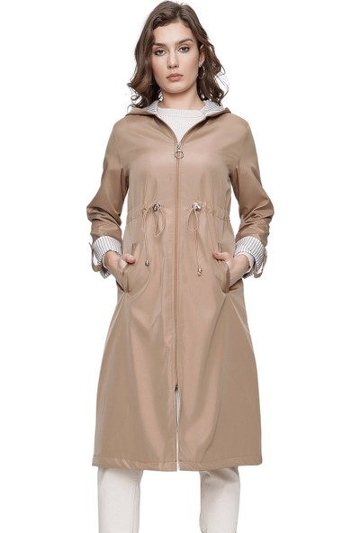 Butikburuc Kadın Camel Apoletli Içi Kapitone Uzun Trençkot Butikburuc Kadın Camel Apoletli Içi Kapitone Uzun Trençkot