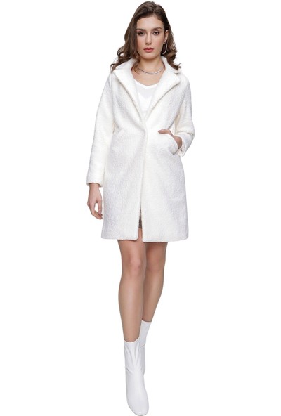 Butikburuc Kadın Ekru Oversize Kaşe Kaban Butikburuc Kadın Ekru Oversize Kaşe Kaban