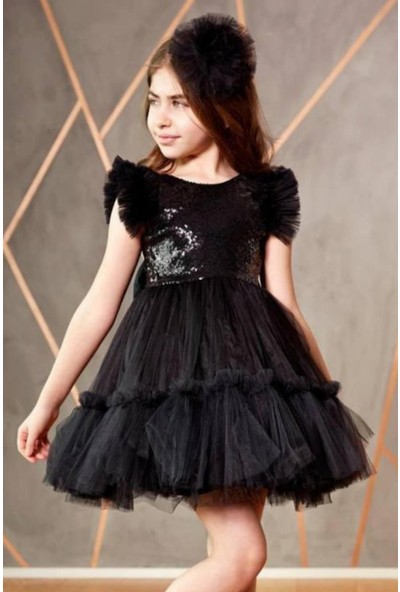 Riccotarz Kız Çocuk New Volo Tütülü Pulpayet Siyah Abiye Riccotarz Kız Çocuk New Volo Tütülü Pulpayet Siyah Abiye