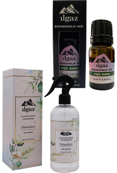 Ilgaz Collectıon Naturalness Fresh Soft Natural Oda Kokusu 400ML + 10ML Yeşil Nane Buhurdanlık Yağı Kokusu Ilgaz Collectıon Naturalness Fresh Soft Natural Oda Kokusu 400ML + 10ML Yeşil Nane Buhurdanlık Yağı Kokusu
