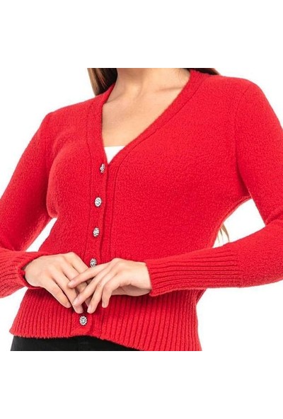 Wienella Sistina Taş Düğmeli V Yaka Sakal Hırka