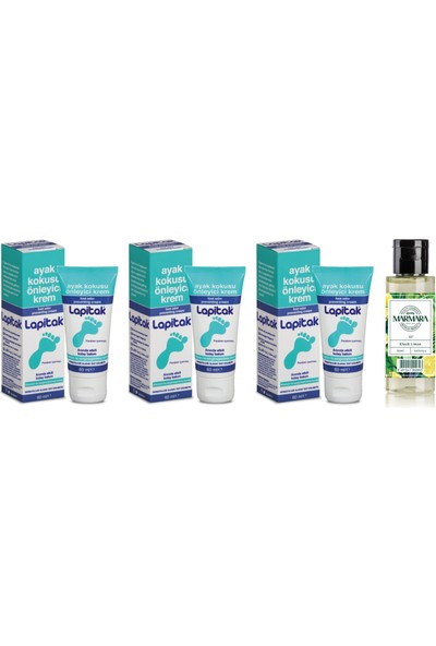 Lapitak Ayak Kokusu Önleyici Krem 60 ml (3 Kutu) + Marmara Kolonyası 50 ml