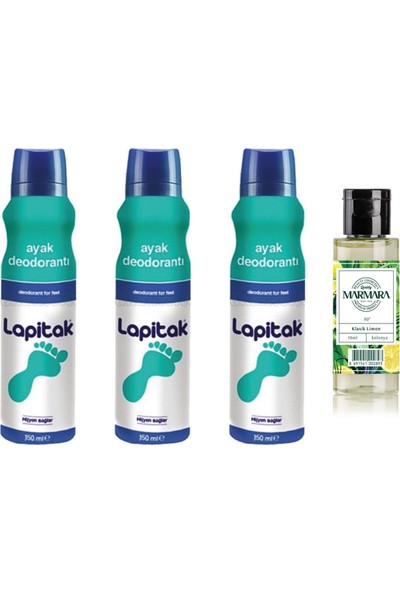 Lapitak Ayak Deodorantı 150 ml (3 Kutu) + Marmara Kolonyası 50 ml