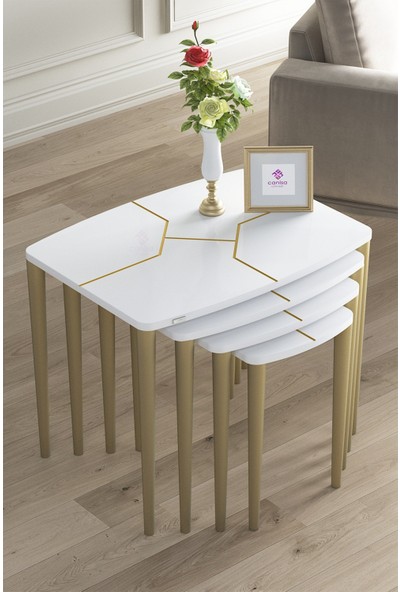 Canisa Concept Lyon Serisi , 4lü Zigon Sehpa Takımı , Üst Kalite 1.sınıf Mdf