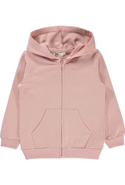 Civil Girls Kız Çocuk Kapüşonlu Hırka 6-9 Yaş Pudra