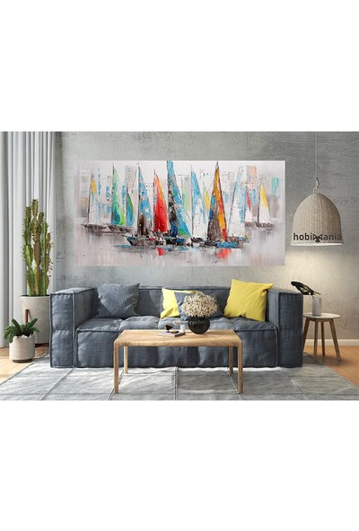 Hobimania Kanvas Tablo Yağlı Boya Görünümlü Yelkenler 70 x 100 cm Duvar Dekorasyon Moda Tablo Hobimania Kanvas Tablo Yağlı Boya Görünümlü Yelkenler 70 x 100 cm Duvar Dekorasyon Moda Tablo