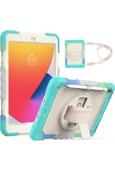 Fuchsia Apple iPad 10.2 Inç 7.8.nesil Uyumlu Gökkuşağı Renkli Strap Ekran Koruyuculu Kalemlikli Tablet Kılıfı 360° Dönebilen Kılıf Fuchsia Apple iPad 10.2 Inç 7.8.nesil Uyumlu Gökkuşağı Renkli Strap Ekran Koruyuculu Kalemlikli Tablet Kılıfı 360° Dönebilen Kılıf