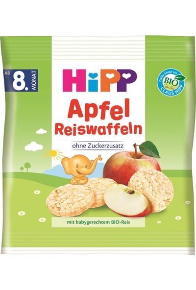 Hipp Organik Pirinçli Elmalı Bebek Gofreti 30 gr