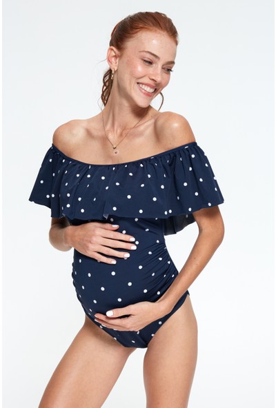 Pierre Cardin Volanlı Hamile Mayo Puantiye Desenli 227118