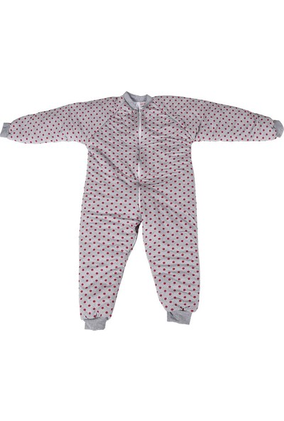 Uğur Böceği Çocuk Uyku Tulumu Bordo Puantiyeli Elyaflı 7-10 Yaş
