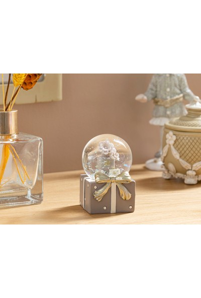 English Home Perfume And Flower Kar Küresı 4,5 x 4,5 x 7 cm Pembe - Gri
