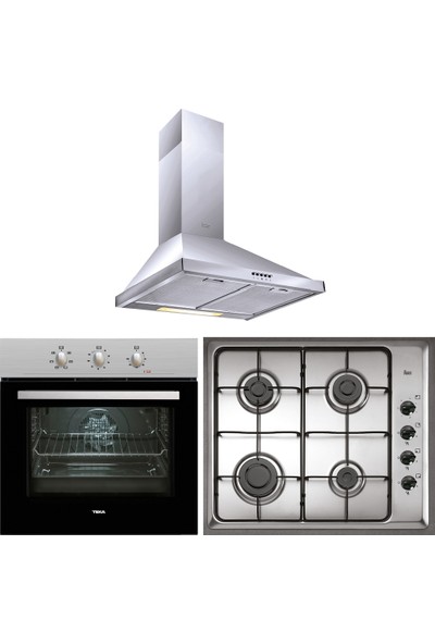 Teka - Chef 1 Ankastre Set - (He 715 Ss Fırın + Hlx 60 4g Aı Al Ocak + Df 60 Davlumbaz) - Inox - 64000460 Teka - Chef 1 Ankastre Set - (He 715 Ss Fırın + Hlx 60 4g Aı Al Ocak + Df 60 Davlumbaz) - Inox - 64000460