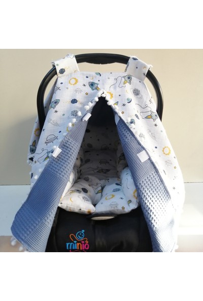 Babylifehome Pikeli Muslin Kumaştan Puset Örtüsü ve Minderi