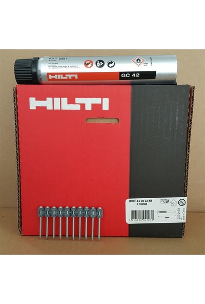 Hılti Gx 3 Gazlı Tabanca Çivisi 2.7 mm 1200 Adet Gc 42 Gaz Tüpü Dahil Hılti Gx 3 Gazlı Tabanca Çivisi 2.7 mm 1200 Adet Gc 42 Gaz Tüpü Dahil