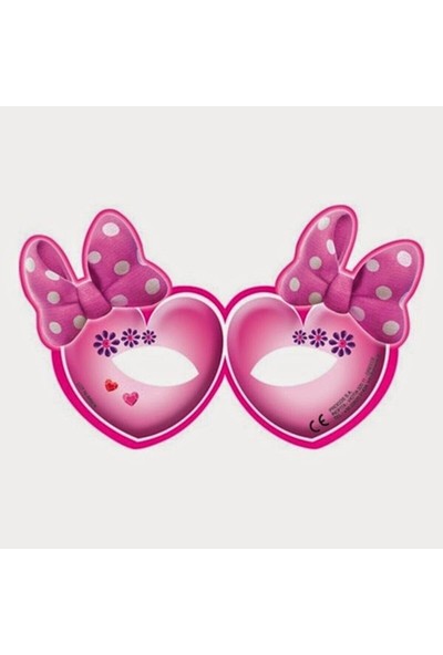 Dipak Pembe Renk Kalpli Minnie Mouse Parti Gözlüğü / Maskesi 6 Adet Dipak Pembe Renk Kalpli Minnie Mouse Parti Gözlüğü / Maskesi 6 Adet