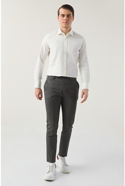 Twn Slim Fit Gri Kumaş Pantolon