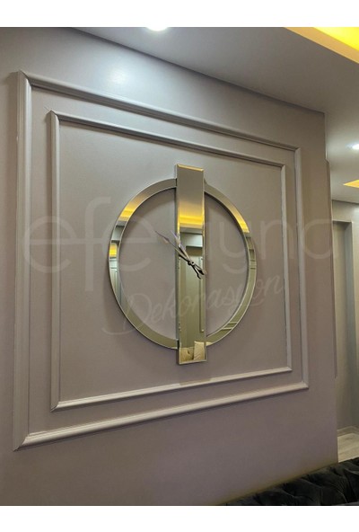 Efe Ayna Dekorasyon Yüzük-Gümüş Ayna Duvar Saati