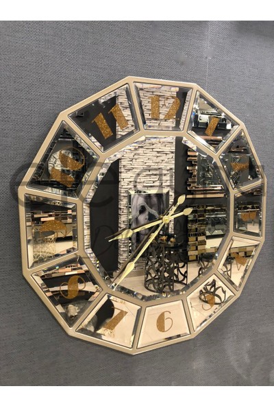 Efe Ayna Dekorasyon Onikigen-Gold Ayna Duvar Saati Efe Ayna Dekorasyon Onikigen-Gold Ayna Duvar Saati