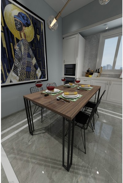 Wood House Akasya Yemek Masası Takımı Ceviz