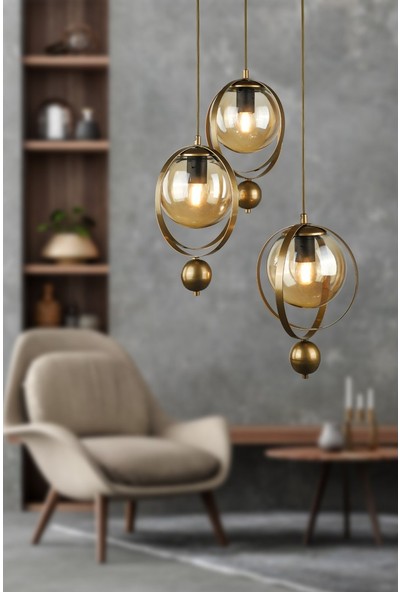 Begüsa Jüpiter 3lü Avize Eskitme Bal Cam